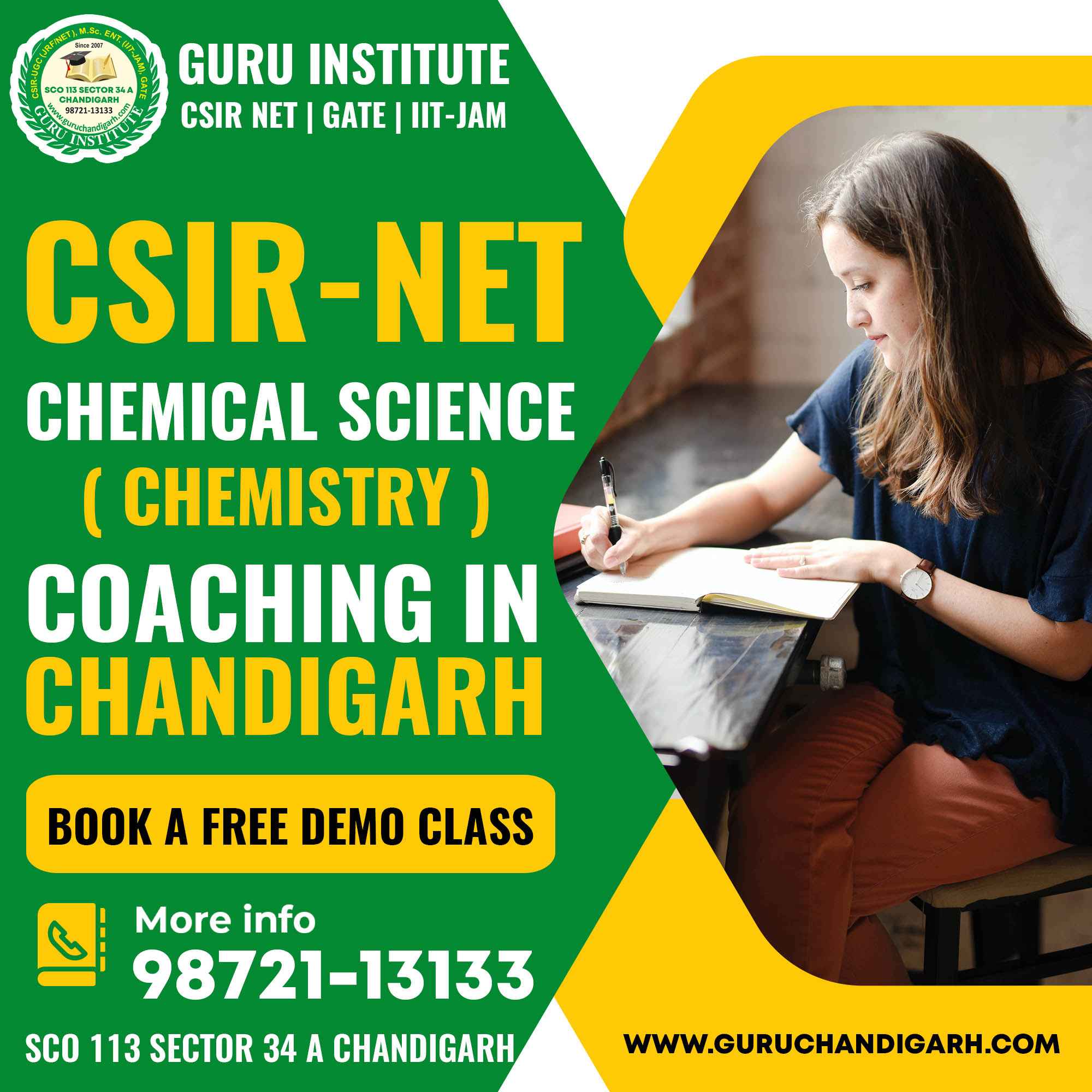 Best CSIR NET Chemical Science Coaching in Chandigarh-Guru Institute | Guru Institute