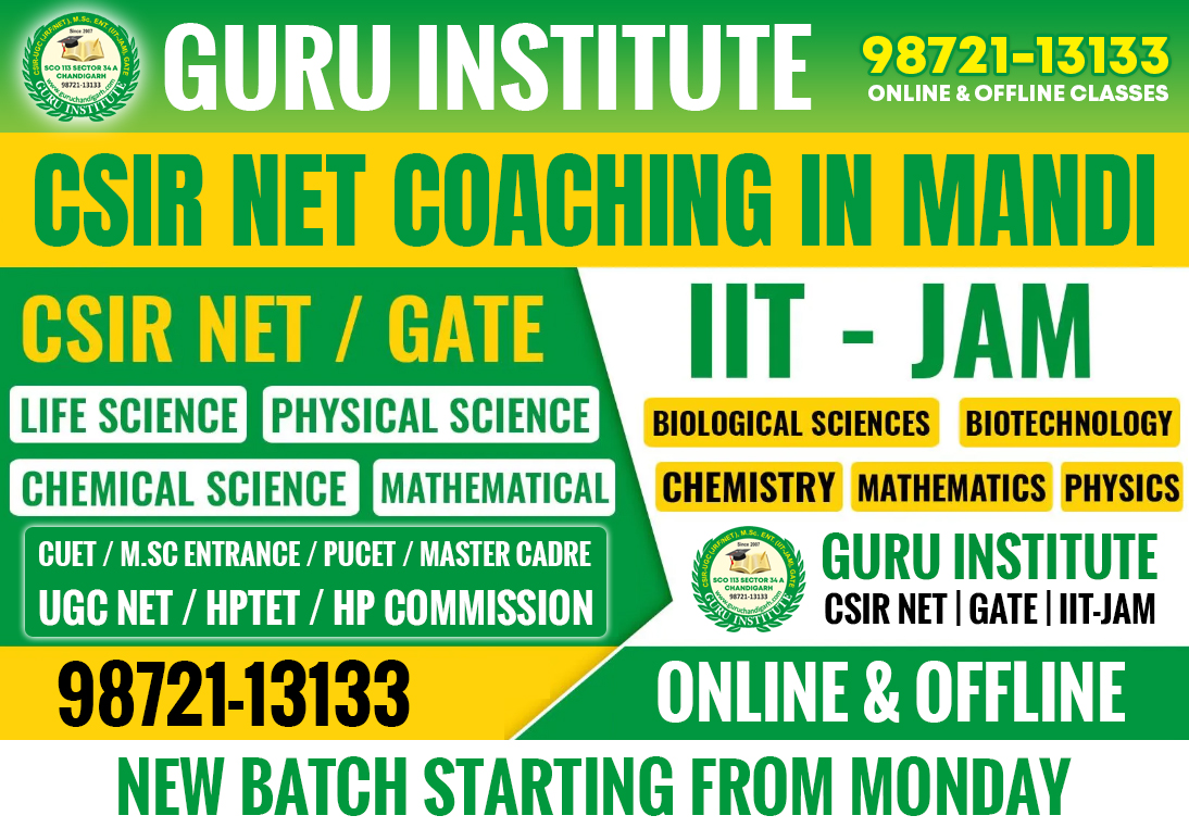 CSIR NET COACHING IN MANDI | Guru Institute